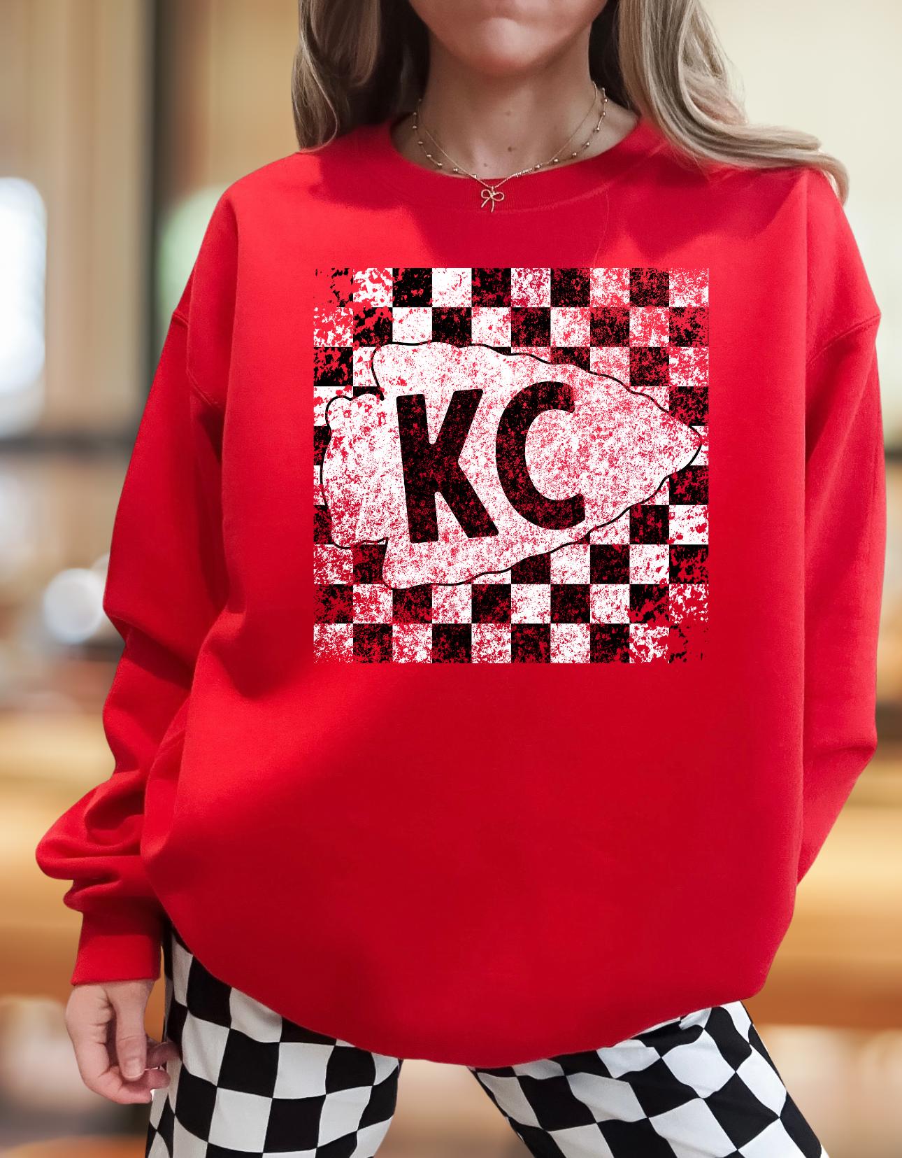 KC Retro Checkered Arrow Grunge | PNG 300dpi | Digital Design | DTF ...