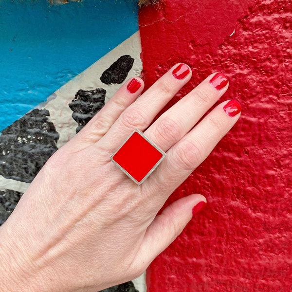 Red and Black Ring - Etsy