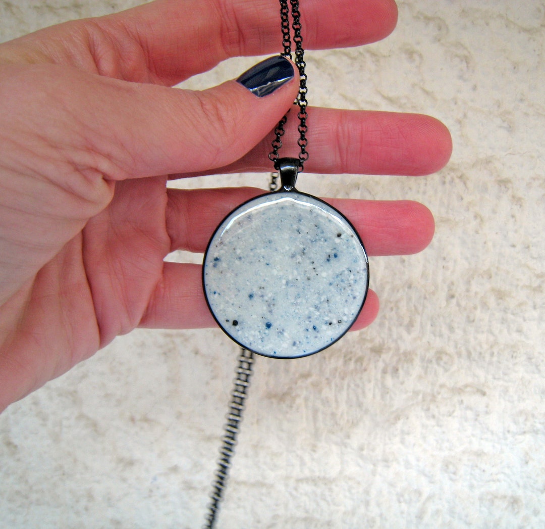 Granite Grey Resin Pendant Necklace. Minimalist Statement Jewelry - Etsy
