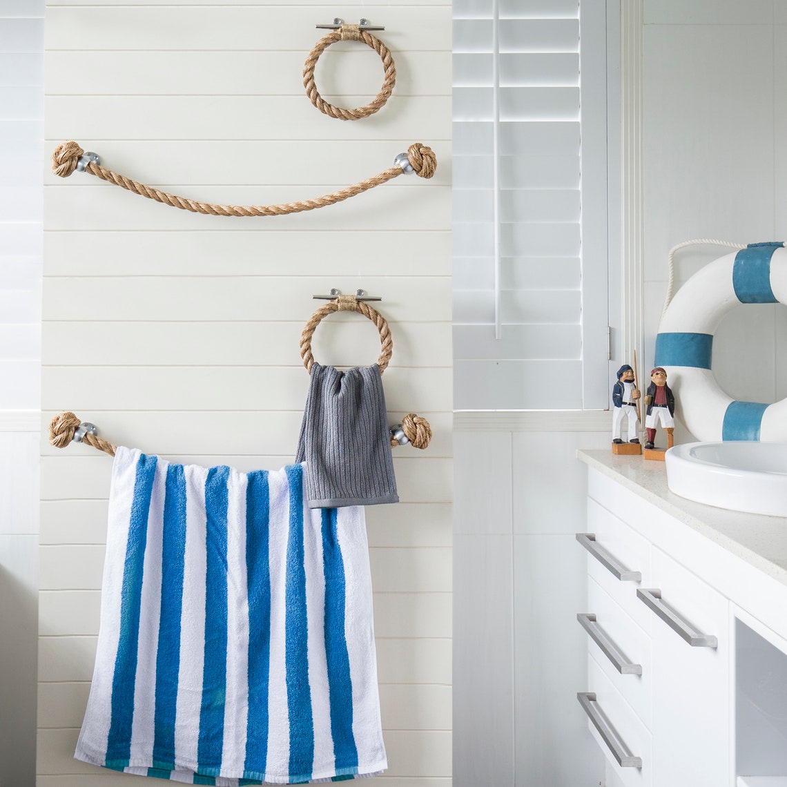 ROPE TOWEL RAIL Handmade With Natural Manila Rope for Bathroom - Etsy UK