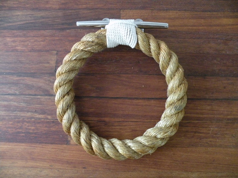 ROPE TOWEL RING holder handmade from natural rope for | Etsy