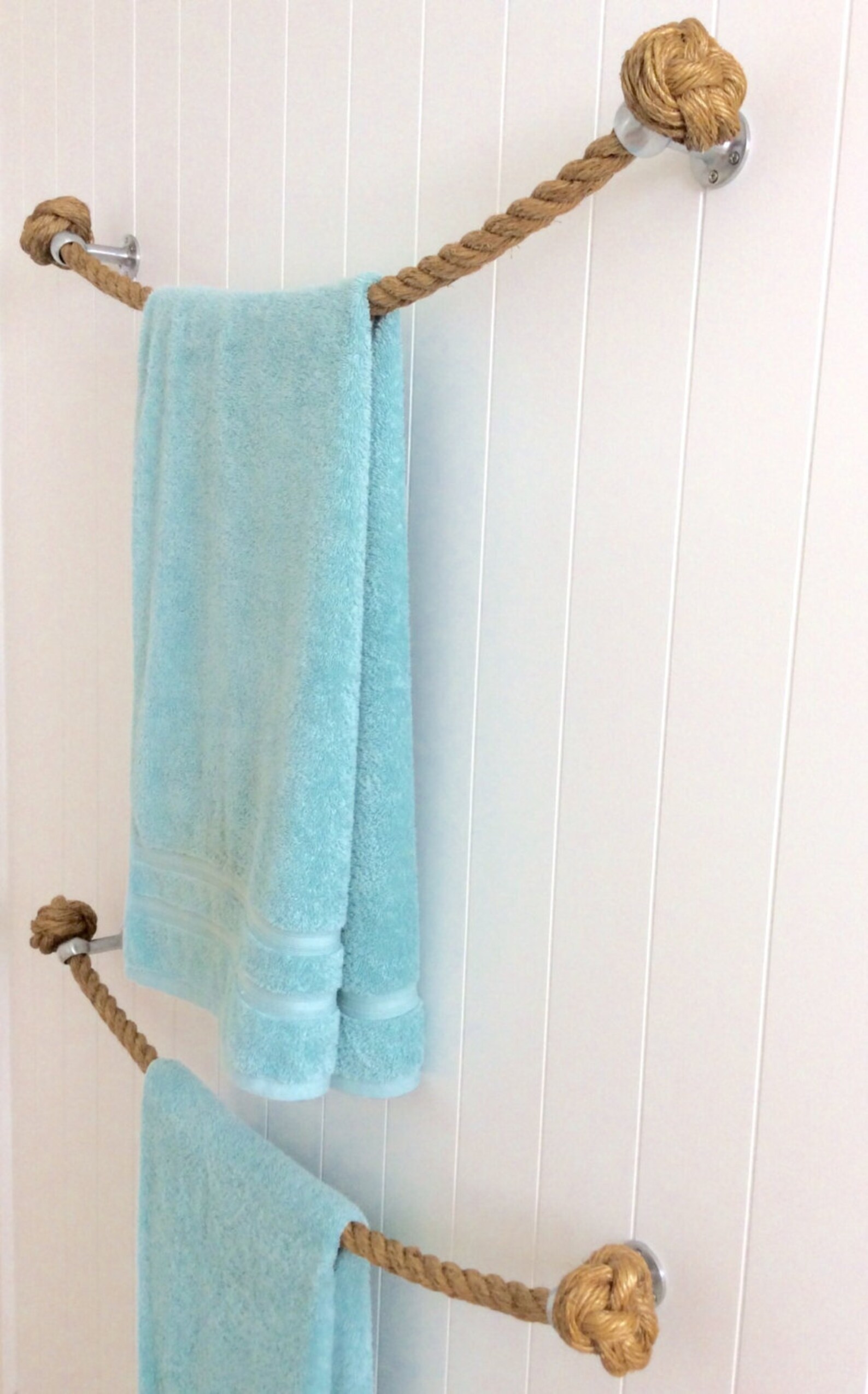 ROPE TOWEL RAIL Handmade With Natural Manila Rope for Bathroom or ...