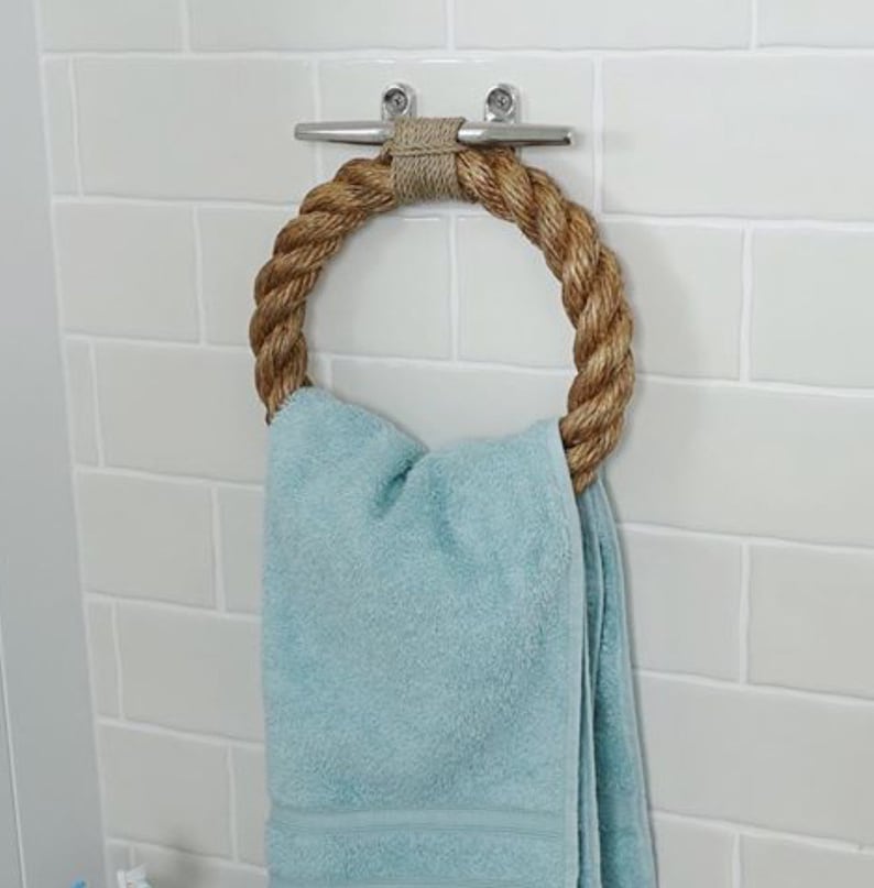 ROPE TOWEL RING Handmade Using Natural Manila Rope for Bathroom ...