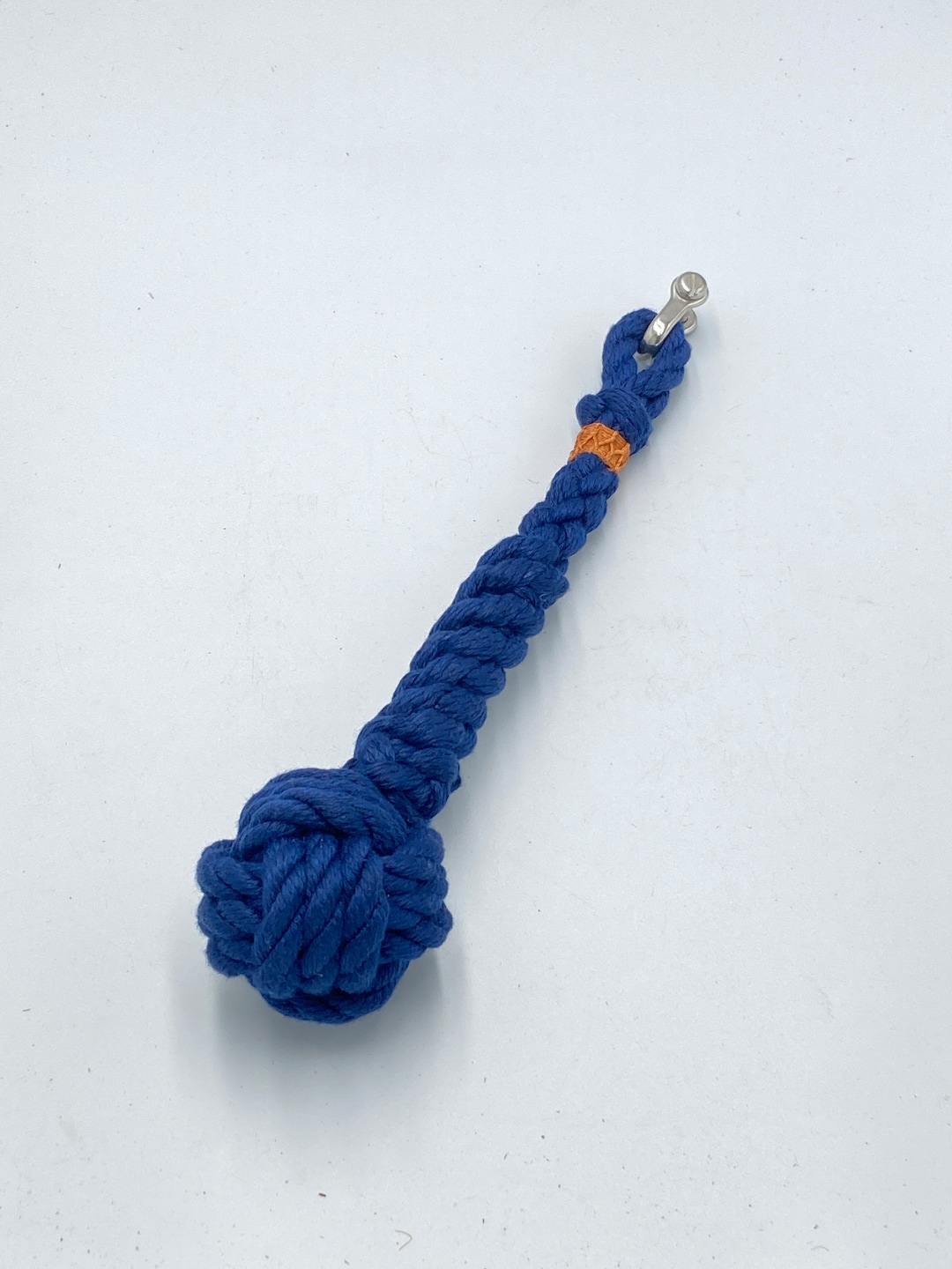 BELL ROPE LARGE 10" Navy Blue Rope With Nautical Monkey Fist Knot and ...