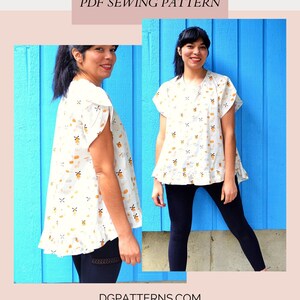 Marion Top PDF Sewing Pattern and Tutorial - Etsy