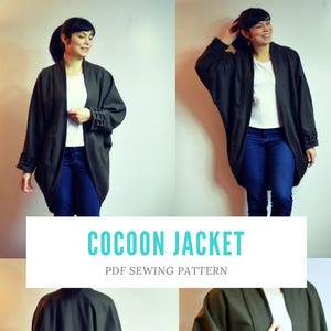 Cocoon Jacket PDF sewing pattern and tutorial with sizes from | Etsy