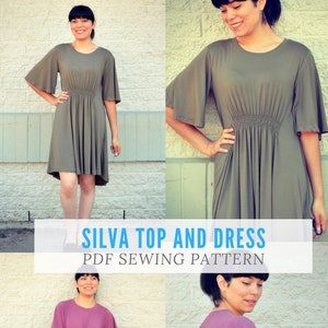 The Silva Top and Dress PDF Sewing Pattern and Tutorial for Women. Knit ...