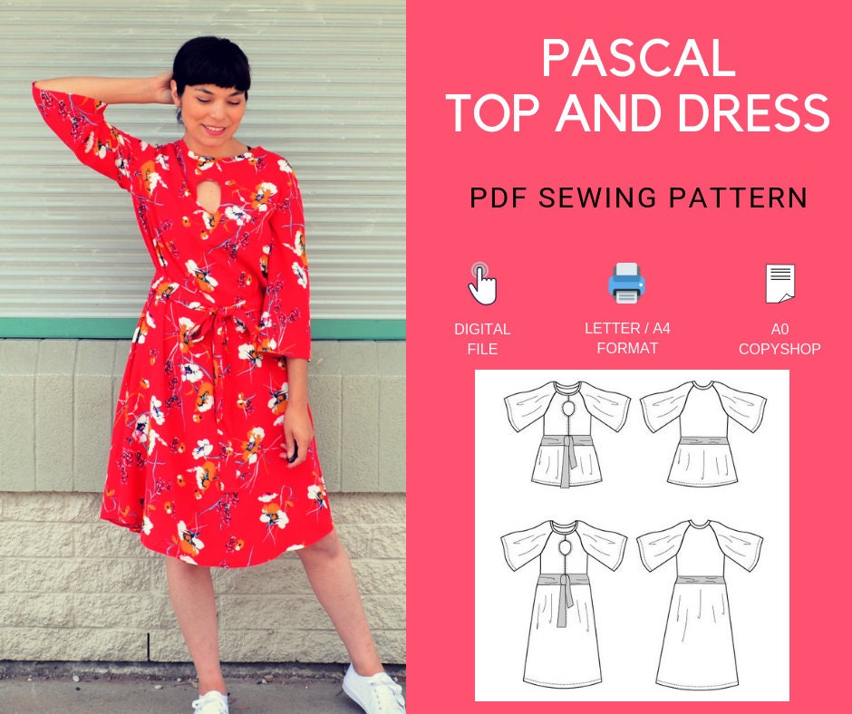 Pascal Top and Dress PDF Sewing Pattern - Etsy Canada