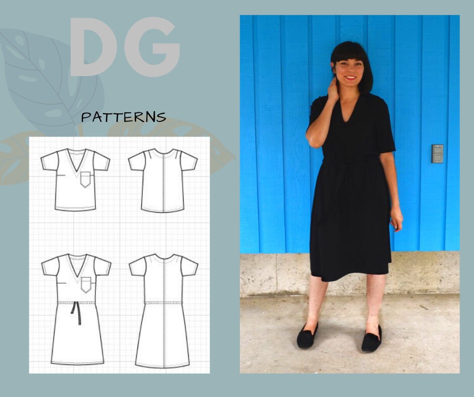 Cora Top and Dress PDF Sewing Pattern and Printable Sewing Tutorial for ...