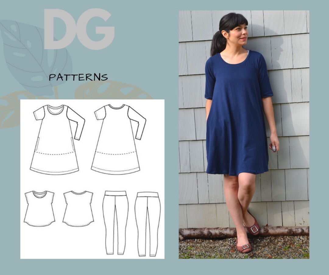 Swing Top, Tunic and Dress, Plus Leggings PDF Printable Sewing Pattern ...