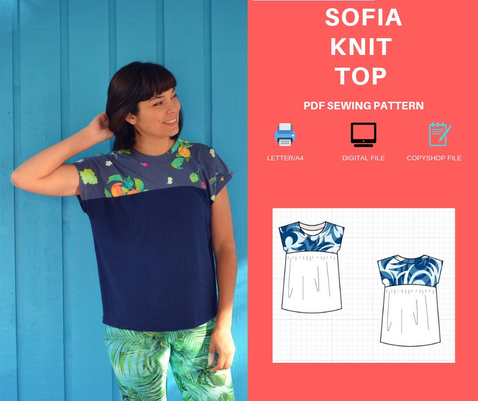 Sofia Knit Top PDF Sewing Pattern and Sewing Tutorial - Etsy Canada