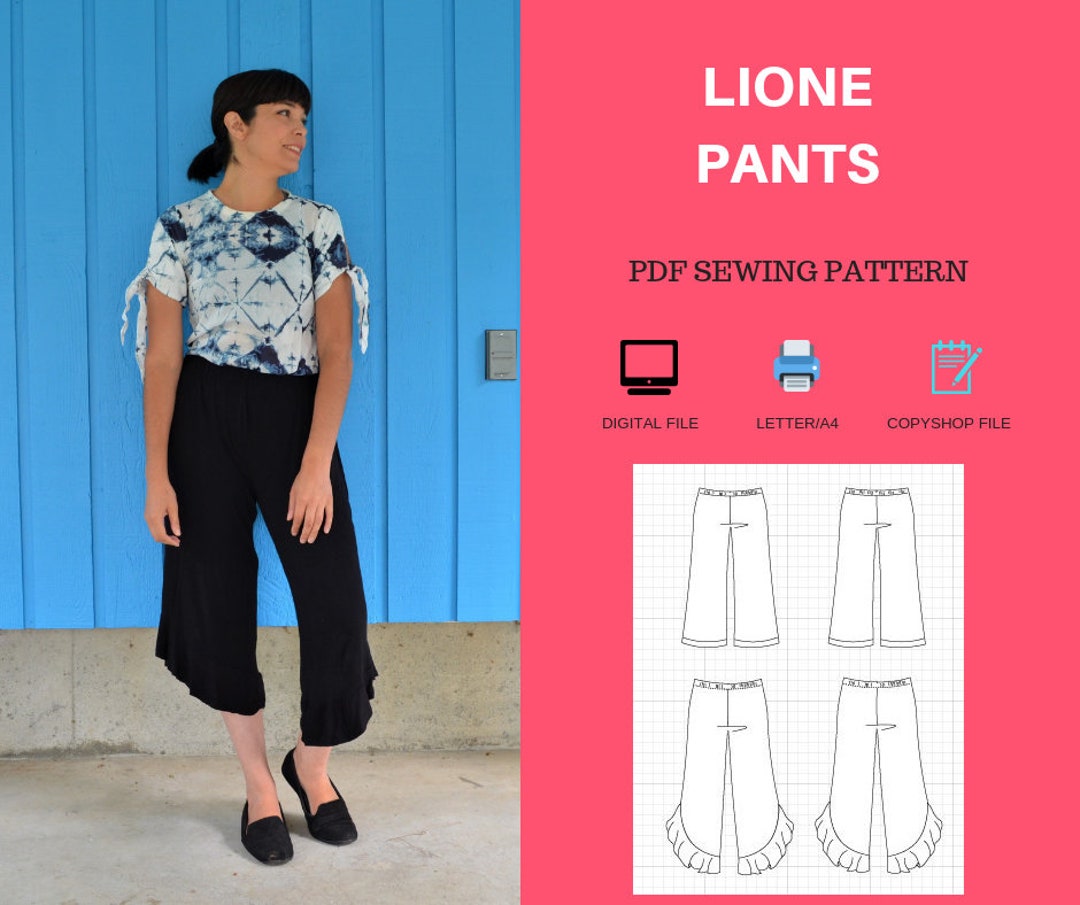 Lione Pants and Shorts PDF Sewing Pattern and Step by Step Sewing ...