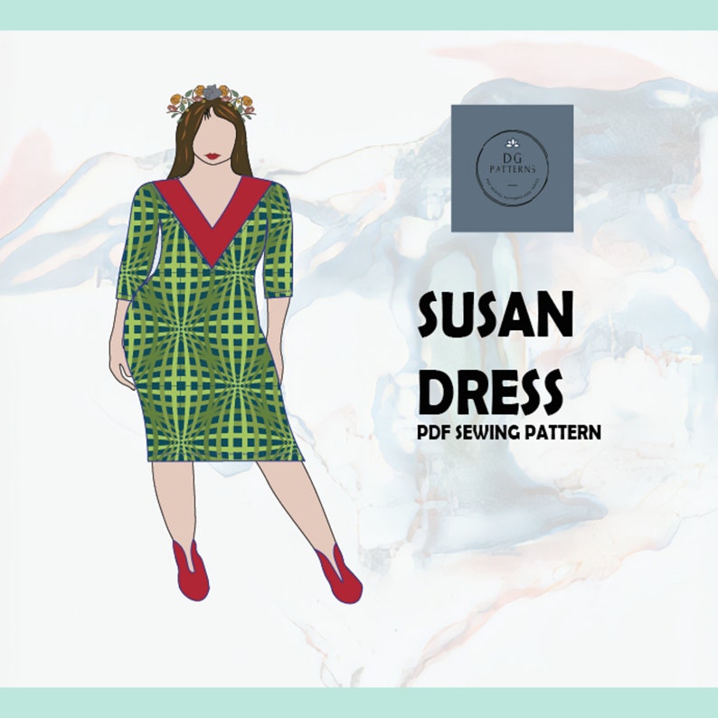 Susan Dress PDF Sewing Pattern and Sewing Tutorial Including Sizes 4 to ...