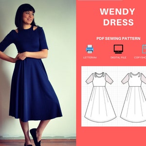 The Wendy Dress PDF Sewing Pattern and Step by Step Sewing Tutorial for ...