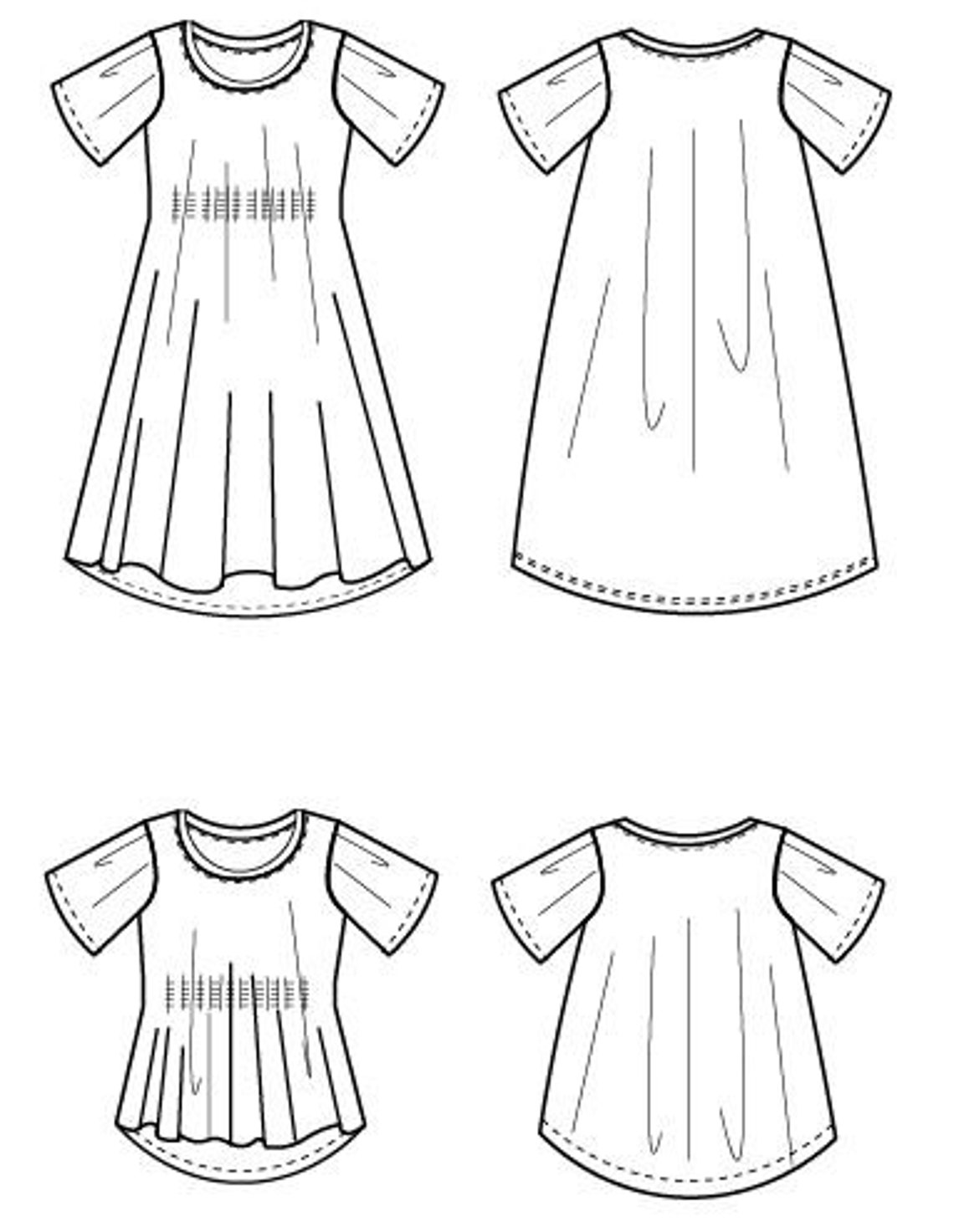 The Silva Top and Dress PDF Sewing Pattern and Tutorial for Women. Knit ...