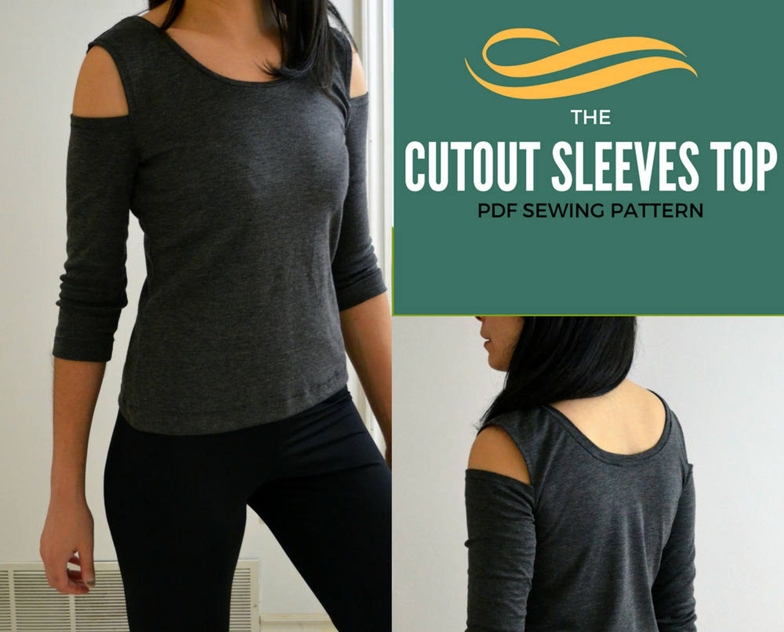 The Cold Shoulder Knit Top PDF Printable Sewing Pattern and Sewing ...