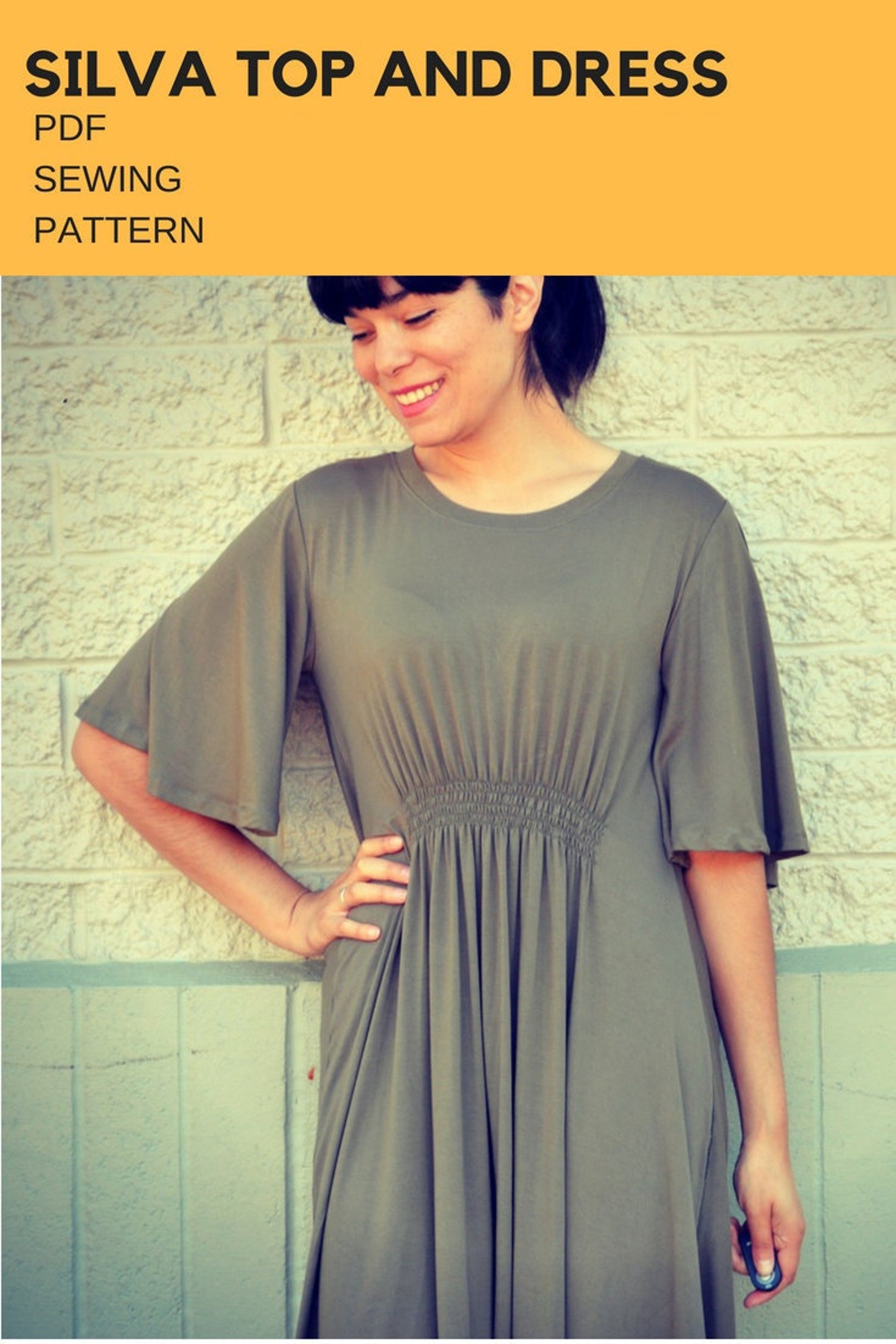 The Silva Top and Dress PDF Sewing Pattern and Tutorial for Women. Knit ...