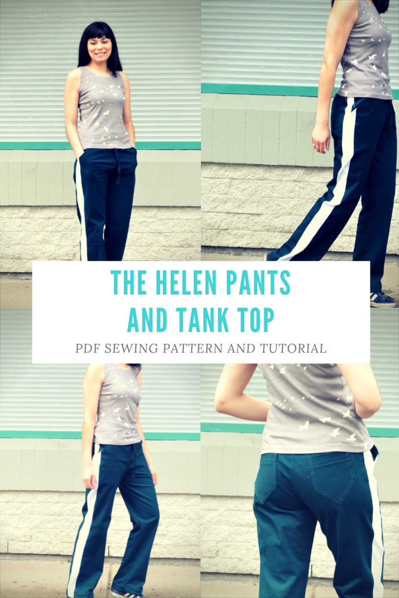 The Helen Track Pants and Sleeveless Top PDF Printable Sewing - Etsy