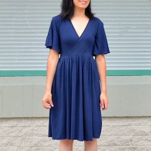 Clare Dress Pattern: A Wrap Dress With Gathered Skirt and Flared ...