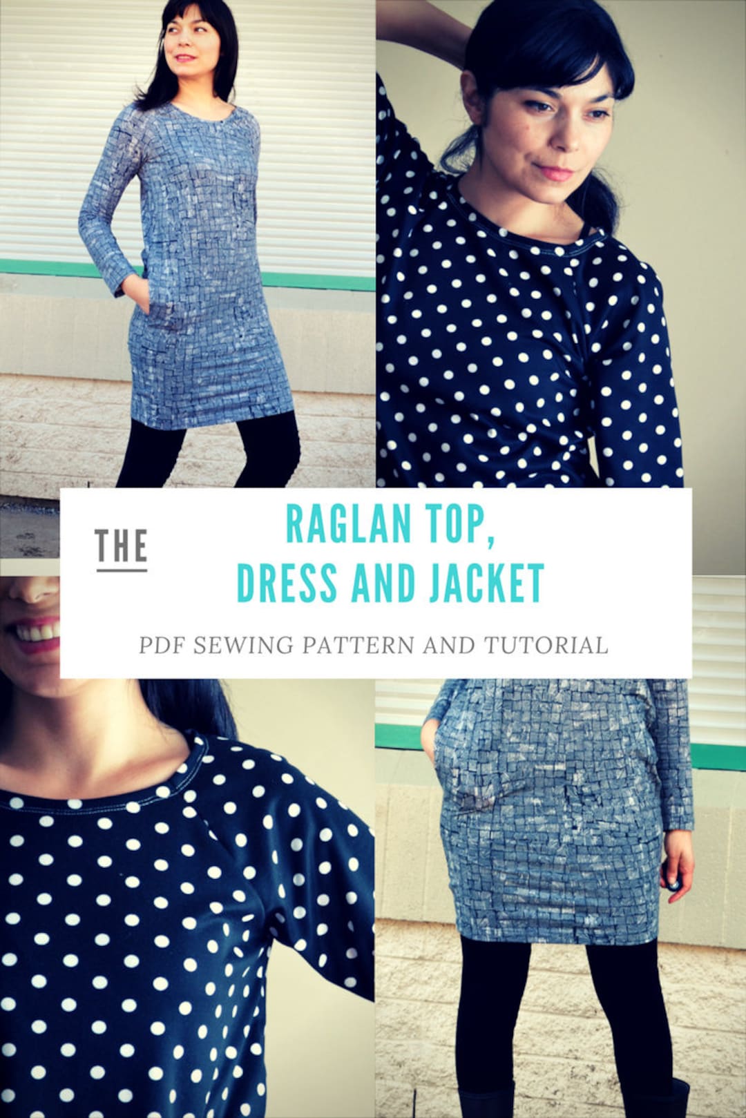 Loose Fit Raglan, Dress and Jacket: Printable PDF Sewing Pattern in ...