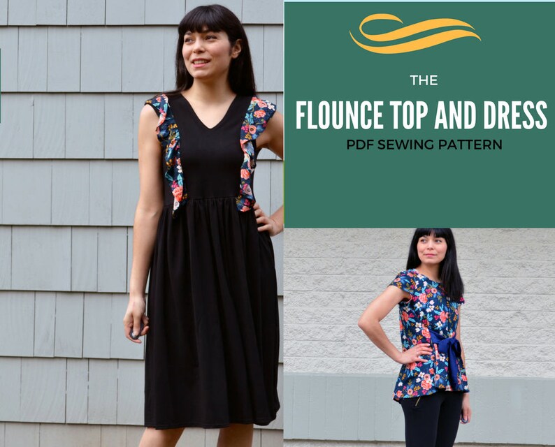 The Flounce Top and Dress PDF Sewing Pattern: the Files - Etsy