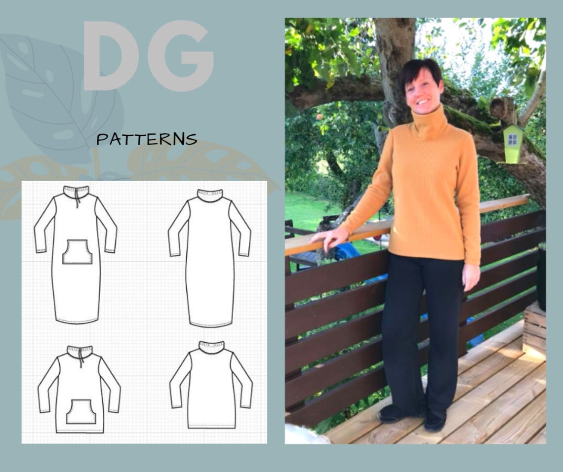 Lane Hoodie and Dress PDF Sewing Pattern and Sewing Tutorial - Etsy