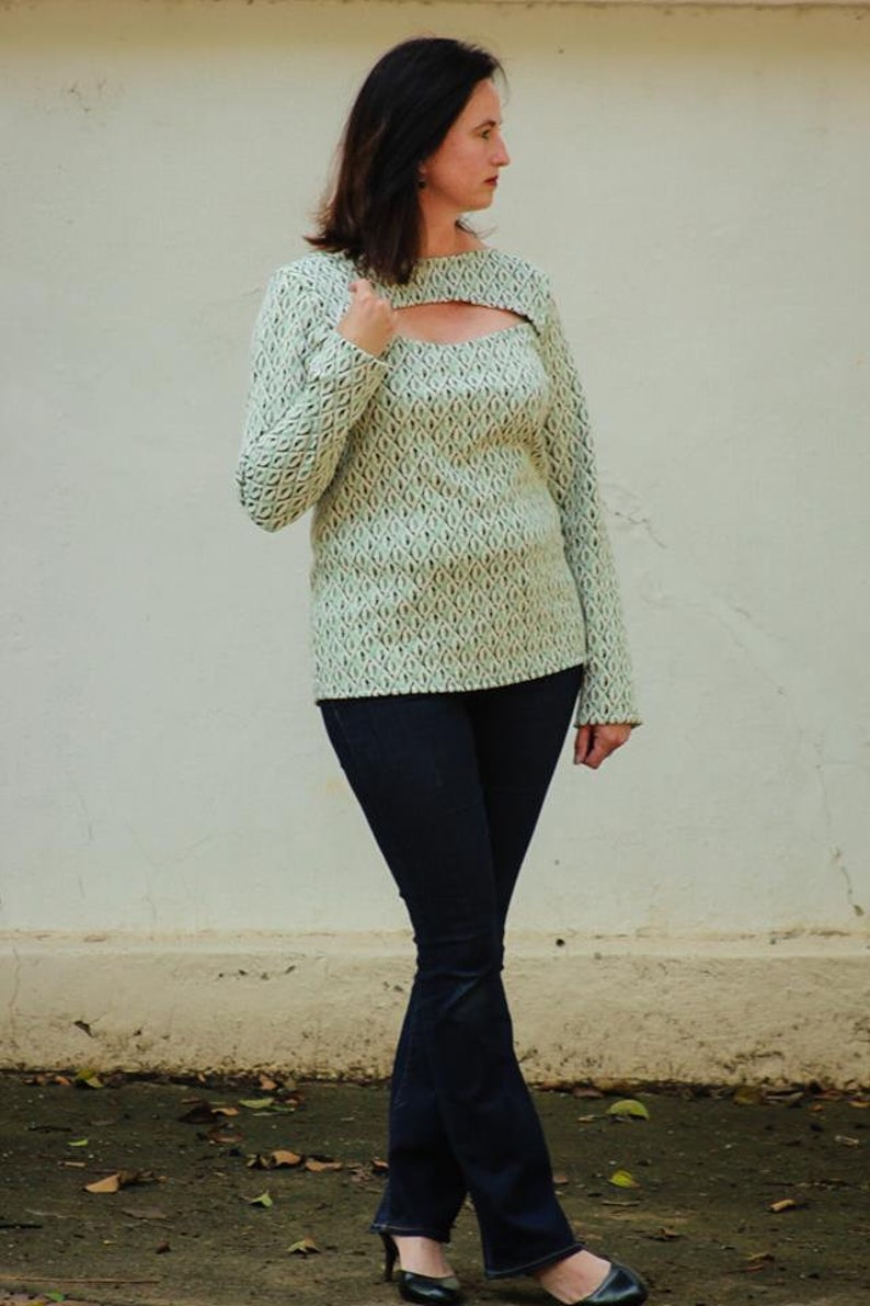 CUTOUT Top: Printable PDF Sewing Pattern for Women. Easy - Etsy