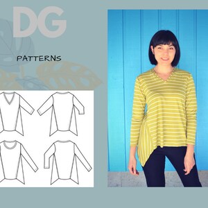 Debbie Knit Top PDF Sewing Pattern and Printable Sewing Tutorial - Etsy