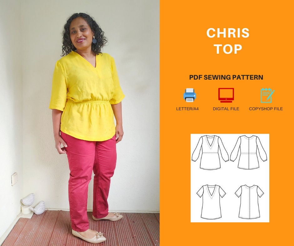 Chris TOP PDF Sewing Pattern and Sewing Tutorial - Etsy Canada