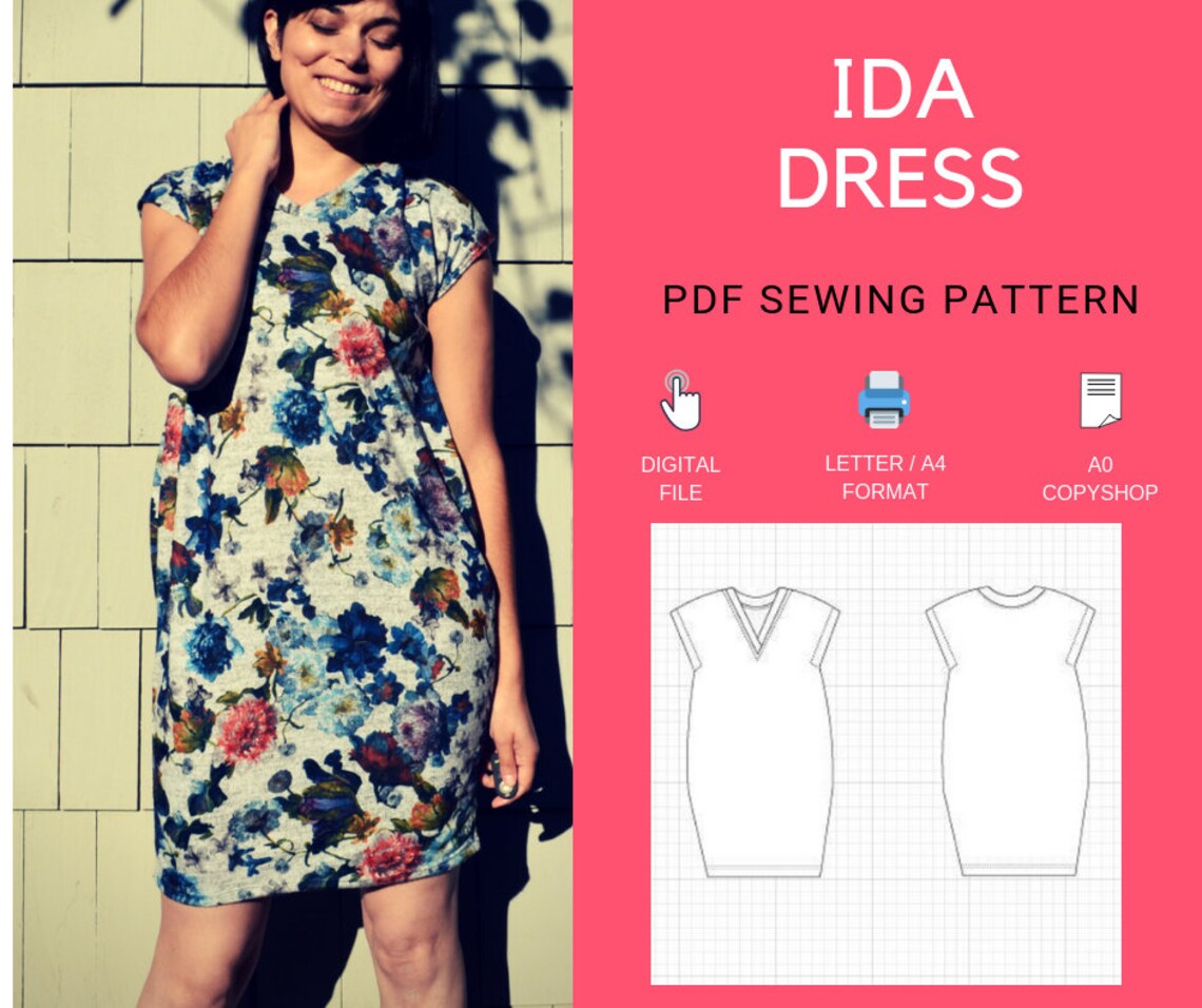 Ida Dress PDF Printable Sewing Pattern and Tutorial for Women - Etsy ...