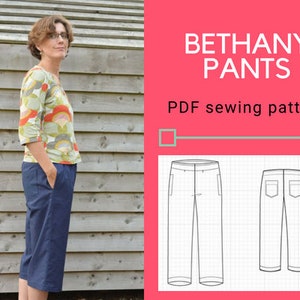 The Bethany Pants PDF Sewing Pattern and Tutorial for Women. Printable Woven Pants Pattern Sizes ...