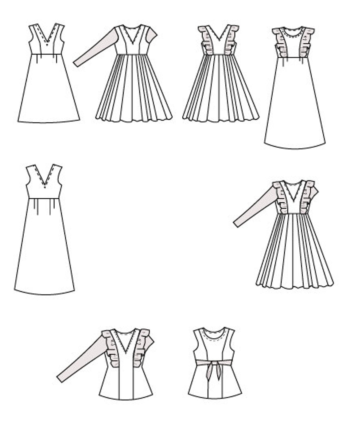 The Flounce Dress and Top PDF Sewing Pattern: the Files Include a Step ...