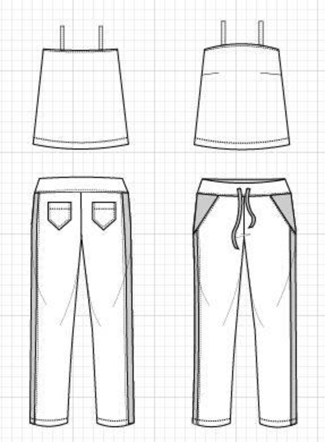 The Helen Track Pants and Sleeveless Top PDF Printable Sewing Pattern ...