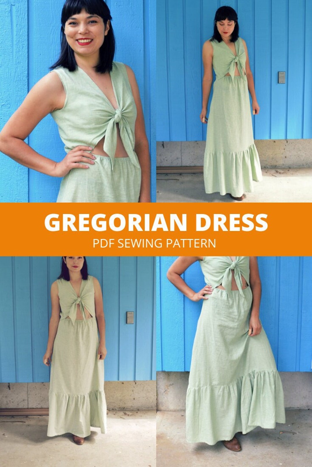 Gregorian Dress PDF Sewing Pattern and Printable Sewing Tutorial to ...
