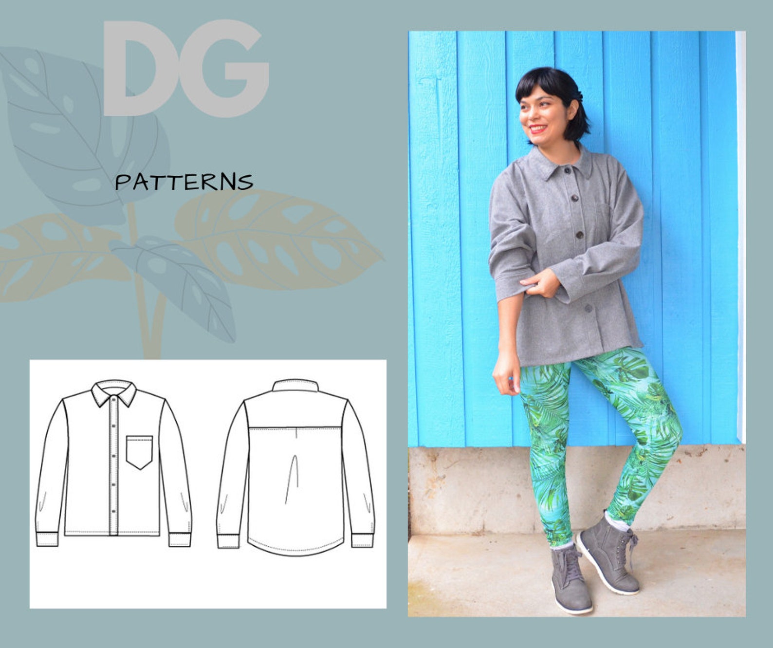 Ruby Overshirt PDF Sewing Pattern and Sewing Tutorial | Etsy Canada