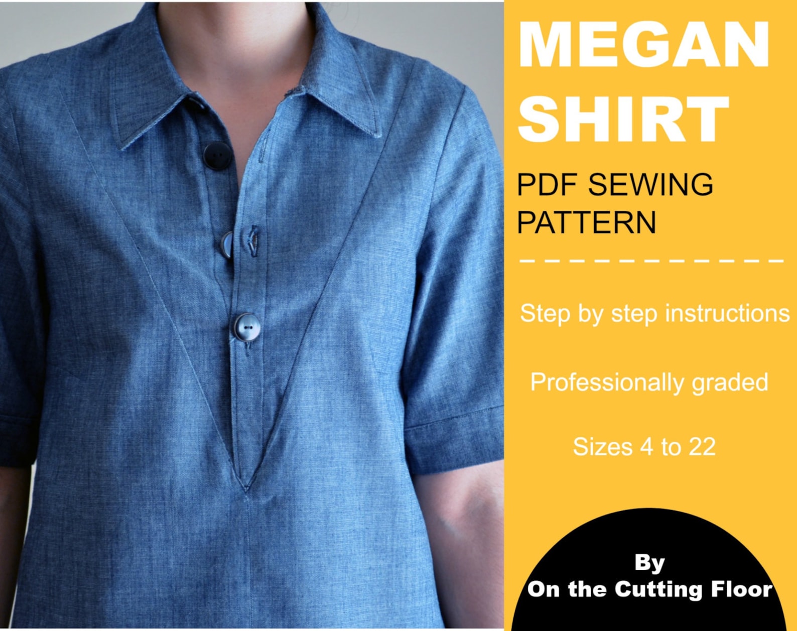 Megan Shirt: PDF Printable Sewing Pattern - Etsy