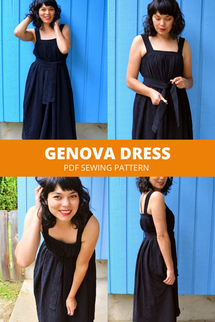The Genova Dress PDF Sewing Pattern and Step by Step Sewing Tutorial ...