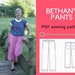 The Bethany Pants PDF Sewing Pattern and Tutorial for Women. Printable Woven Pants Pattern Sizes ...