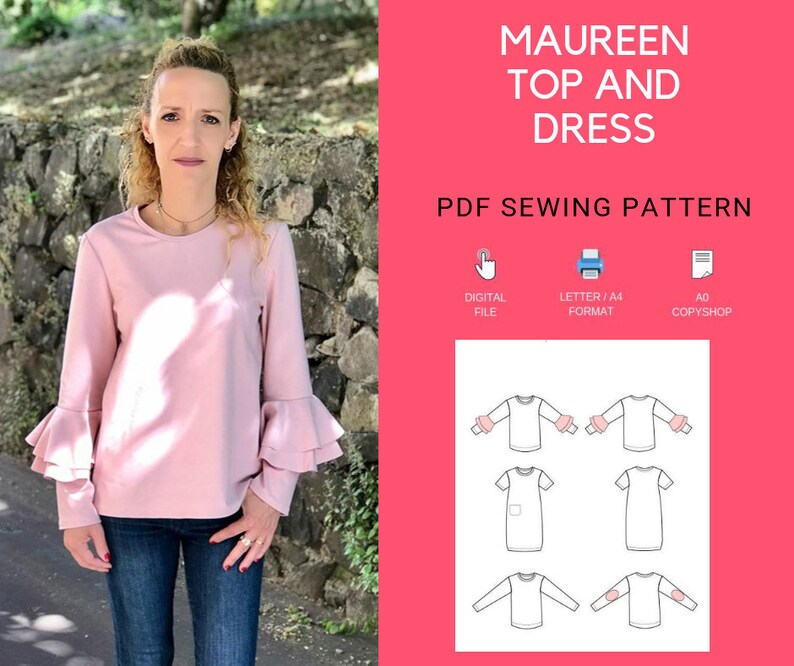The Maureen Top and Dress PDF Sewing Pattern and Tutorial - Etsy