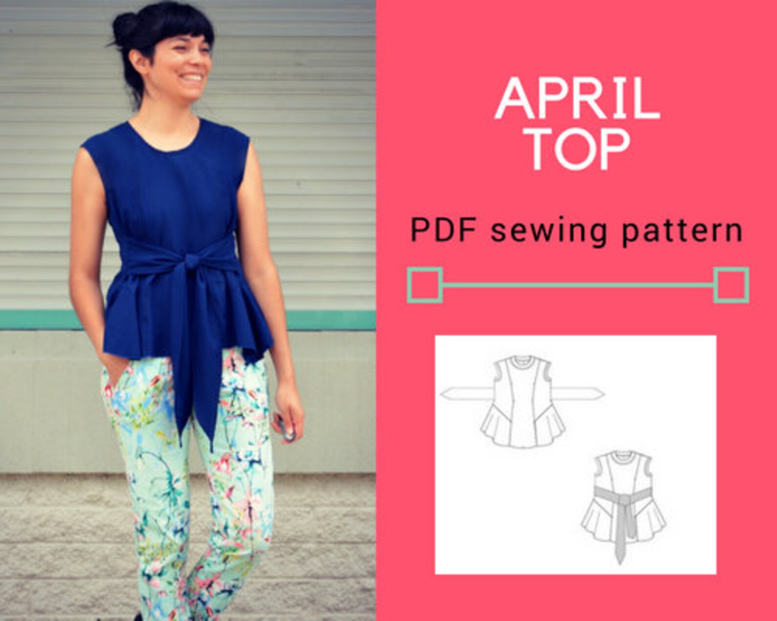 APRIL Top and Blouse PDF Printable Sewing Pattern and Sewing - Etsy