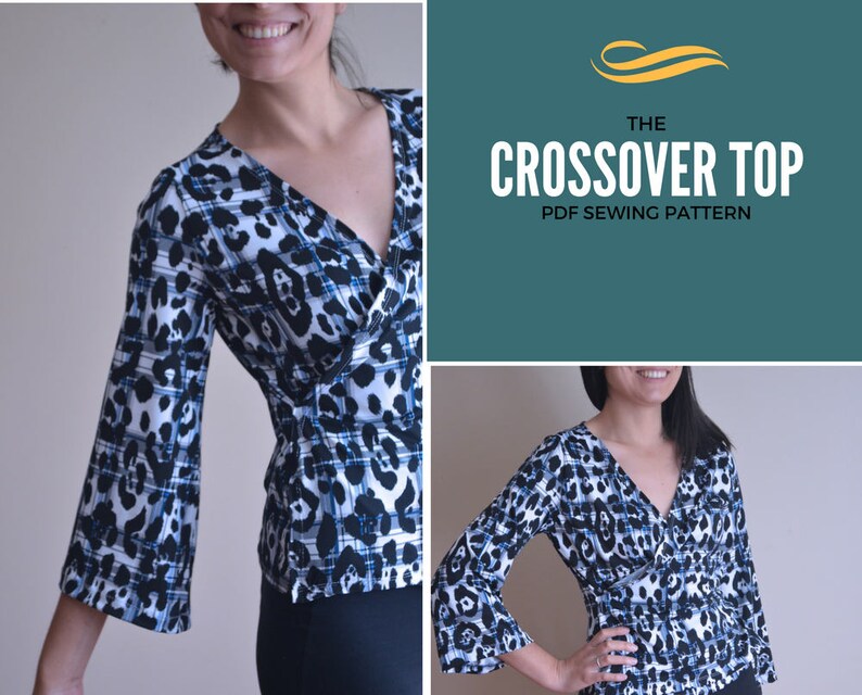Crossover Top PDF Sewing Pattern and Printable Tutorial - Etsy