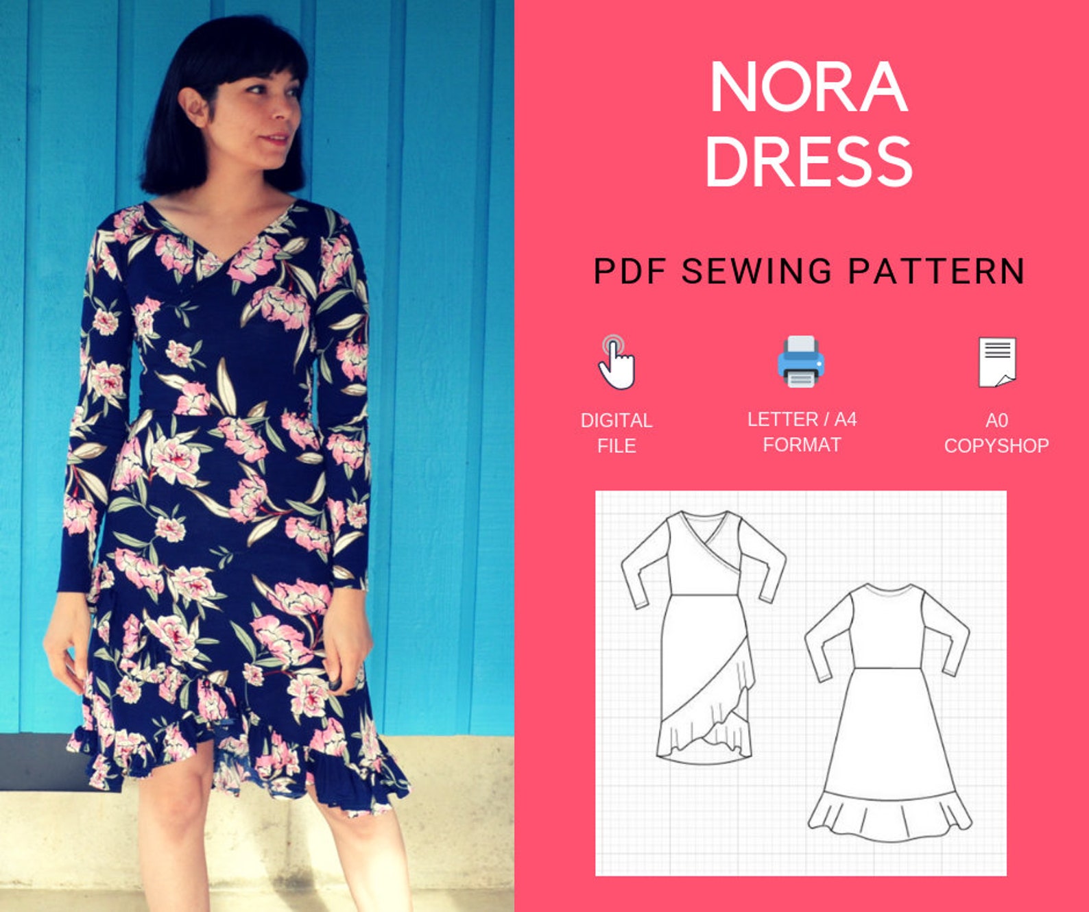 Nora Dress PDF Sewing Pattern - Etsy