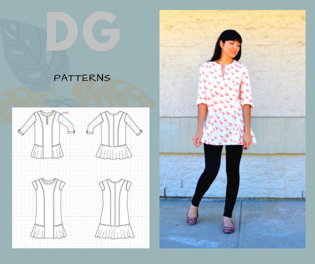 The Luise Tunic and Dress PDF Printable Sewing Pattern and - Etsy