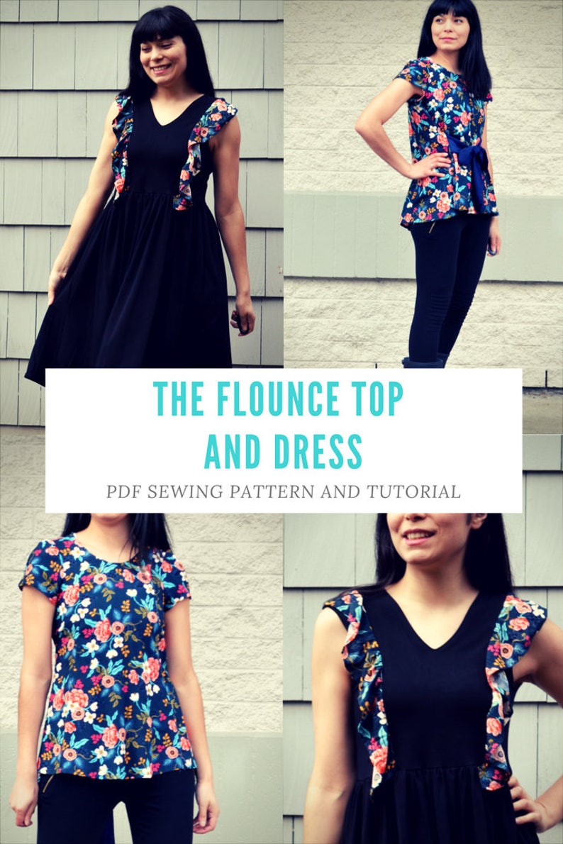 The Flounce Dress and Top PDF Sewing Pattern: the Files Include a Step ...