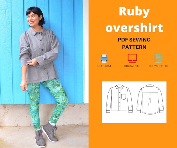 Ruby Overshirt PDF Sewing Pattern and Sewing Tutorial | Etsy