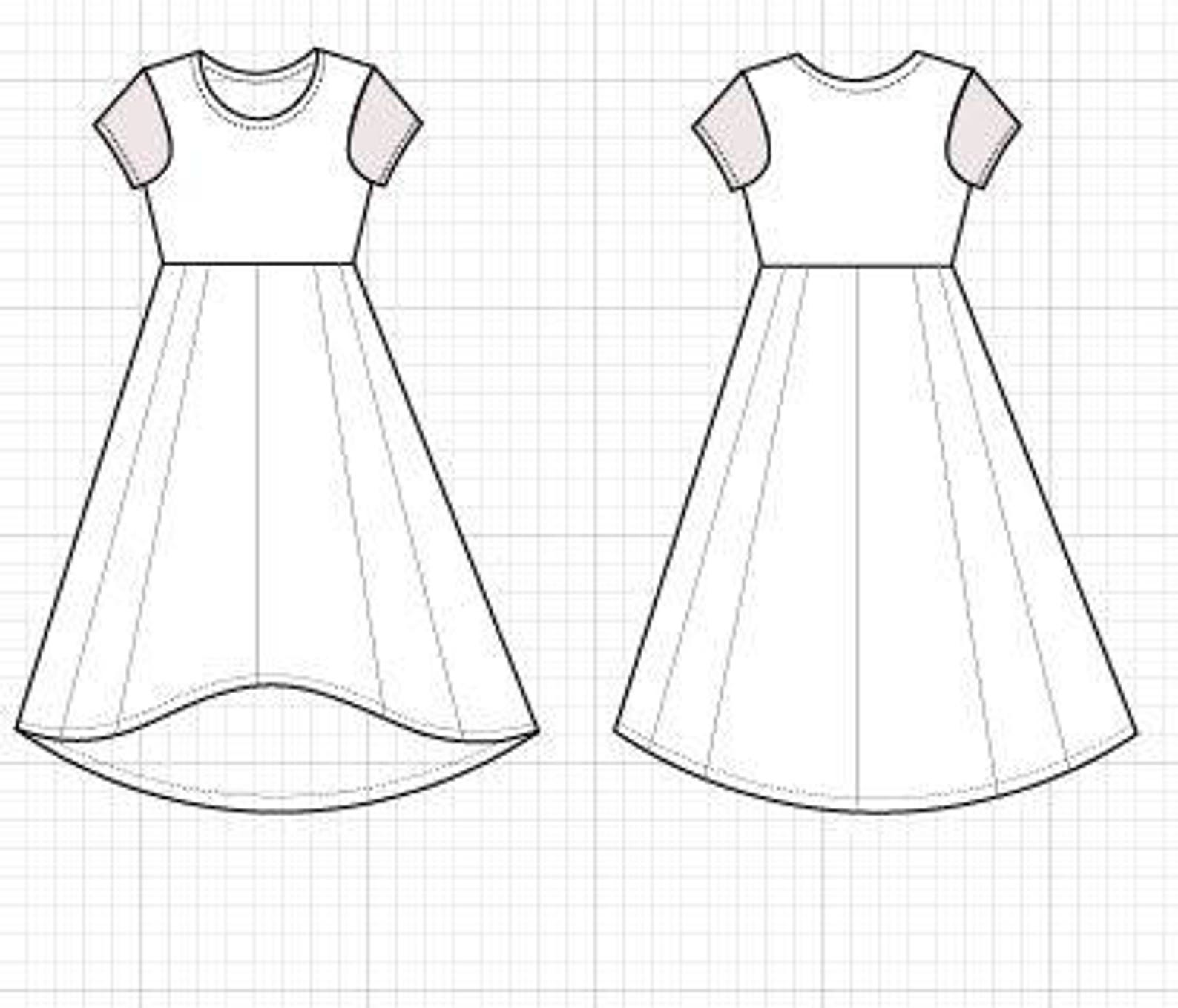 High Low Skater Dress PDF Printable Sewing Pattern and Step by - Etsy