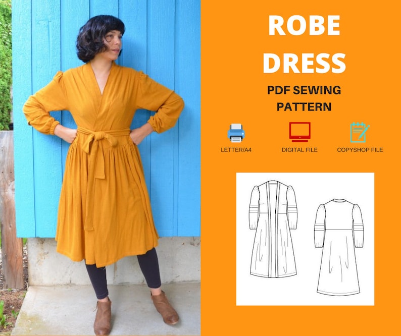 Robe Dress for WOMEN PDF Sewing Pattern and Sewing Tutorial - Etsy Canada
