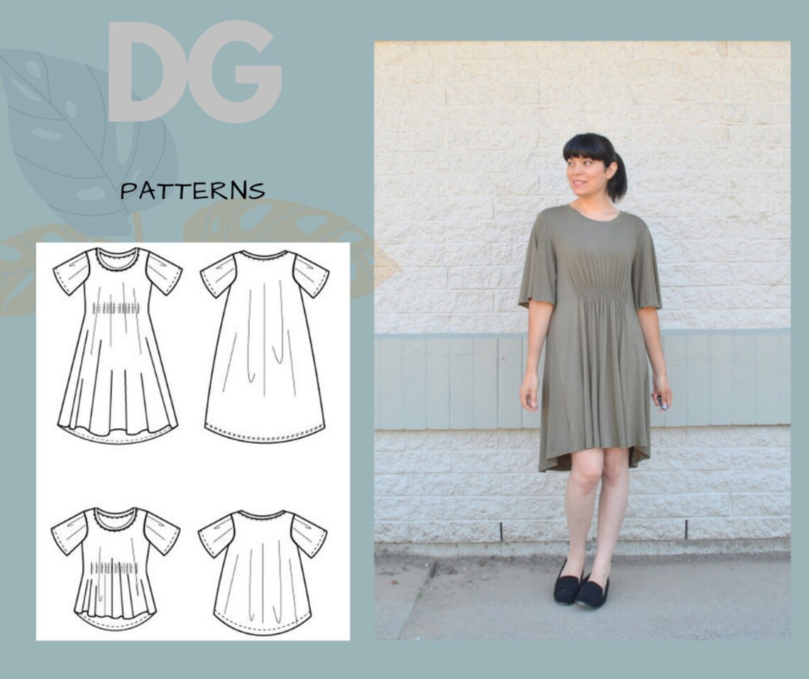 The Silva Top and Dress PDF Sewing Pattern and Tutorial for Women. Knit ...
