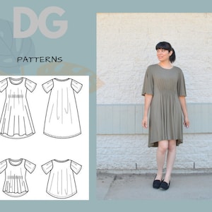 The Silva Top and Dress PDF Sewing Pattern and Tutorial for Women. Knit ...