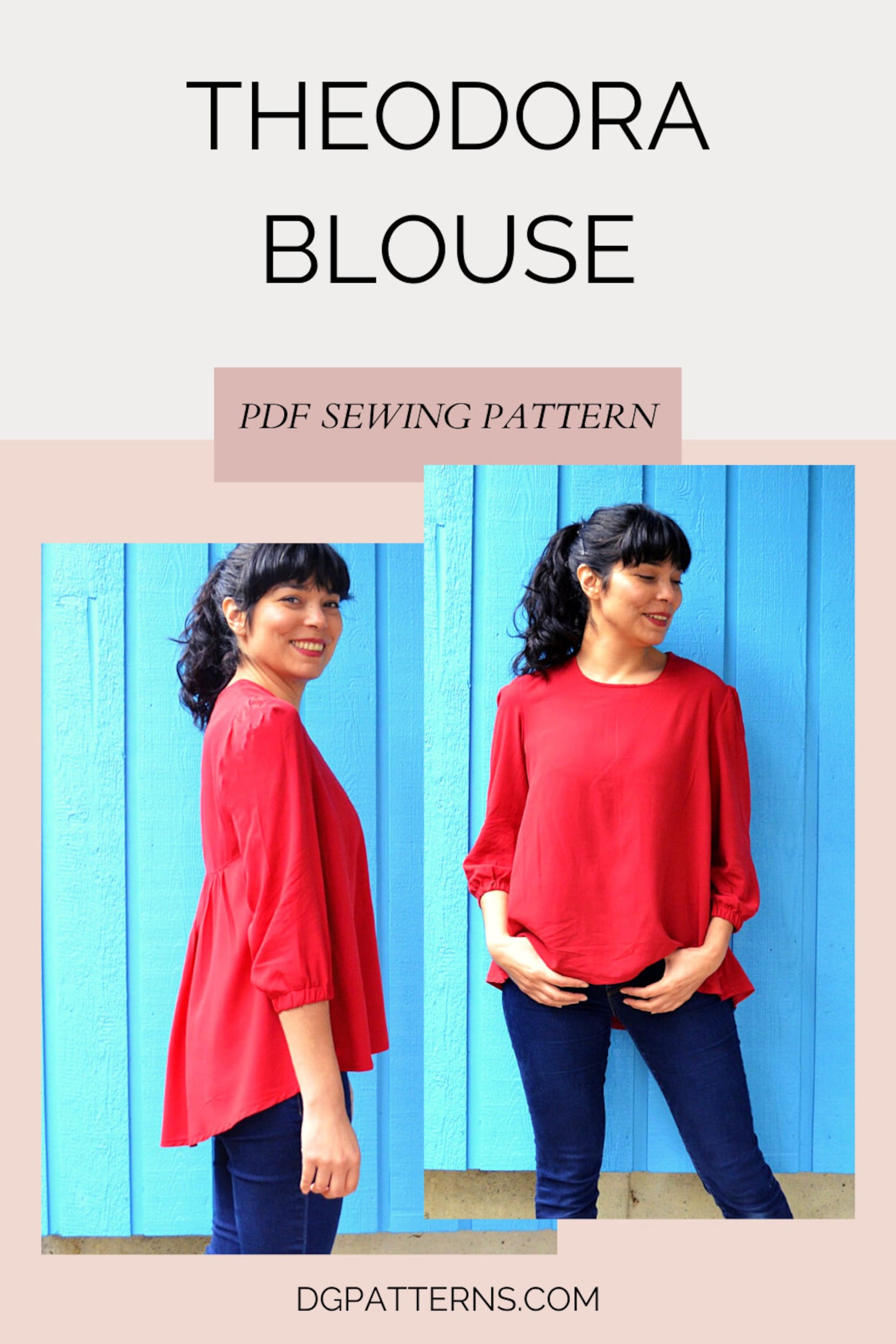 Theodora Blouse PDF Sewing Pattern and Tutorial - Etsy Canada